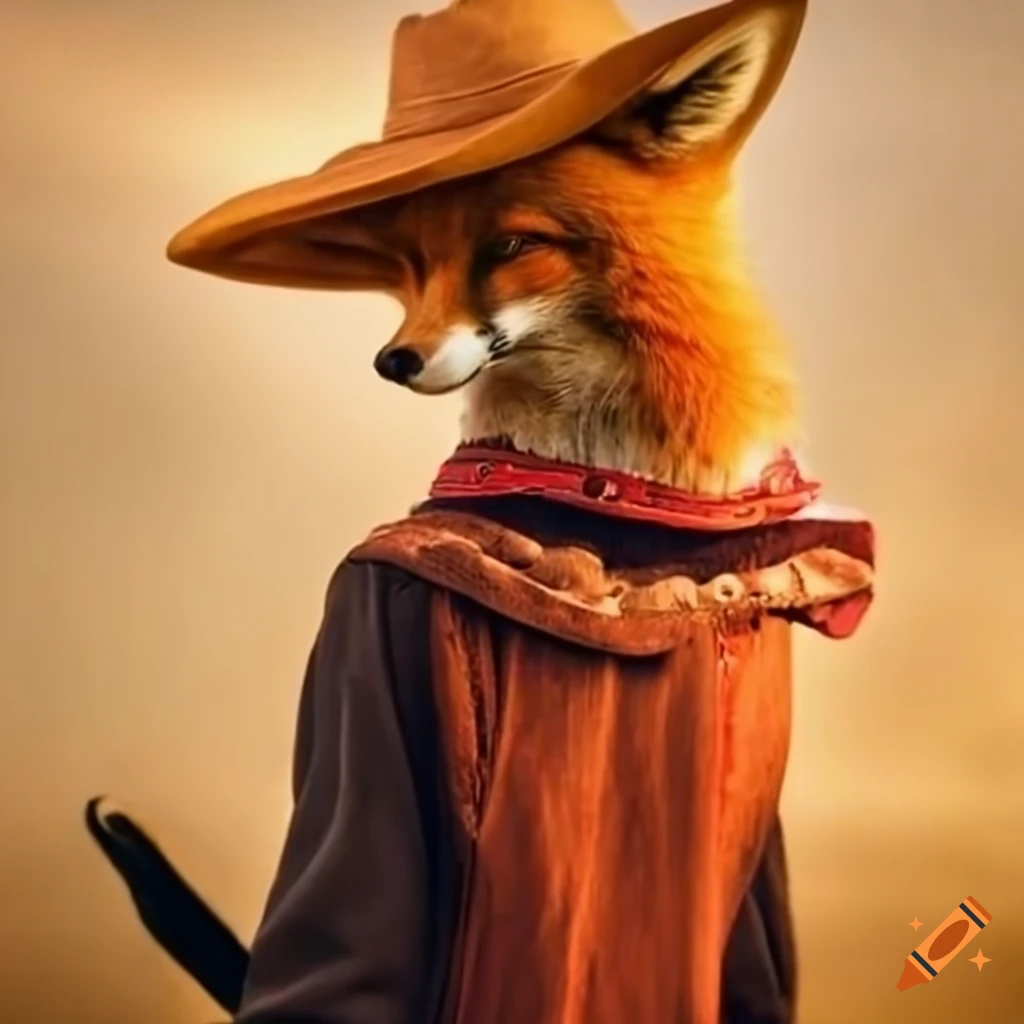 Fox in cowboy clothes on Craiyon