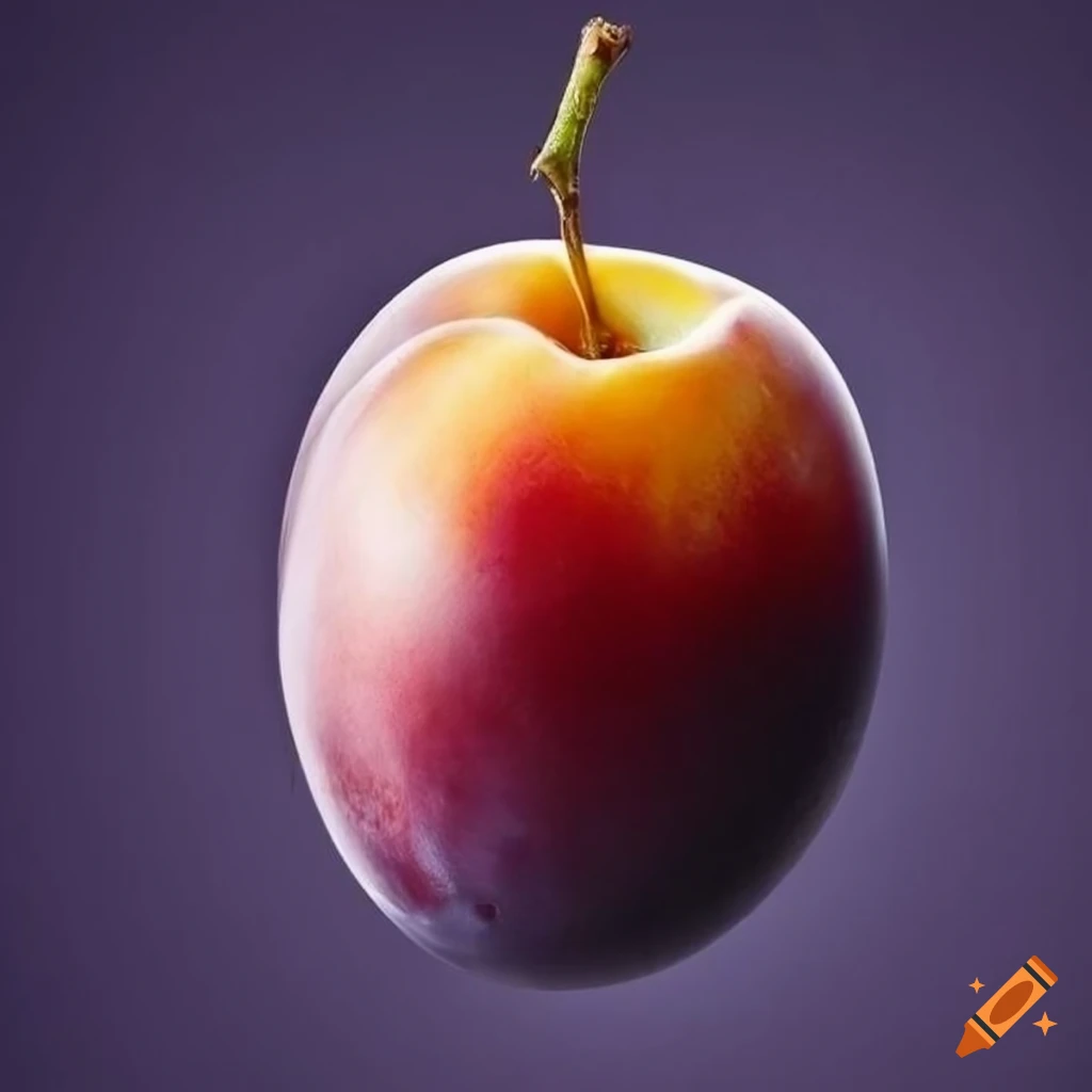 Ripe-plum full-body color full-size hyper-realistic