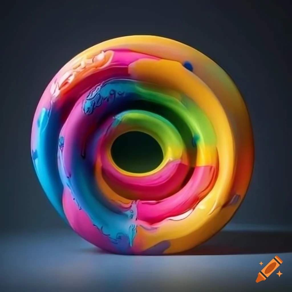Abstract sculpture of a vibrant one piece acrylic material cartoon ...