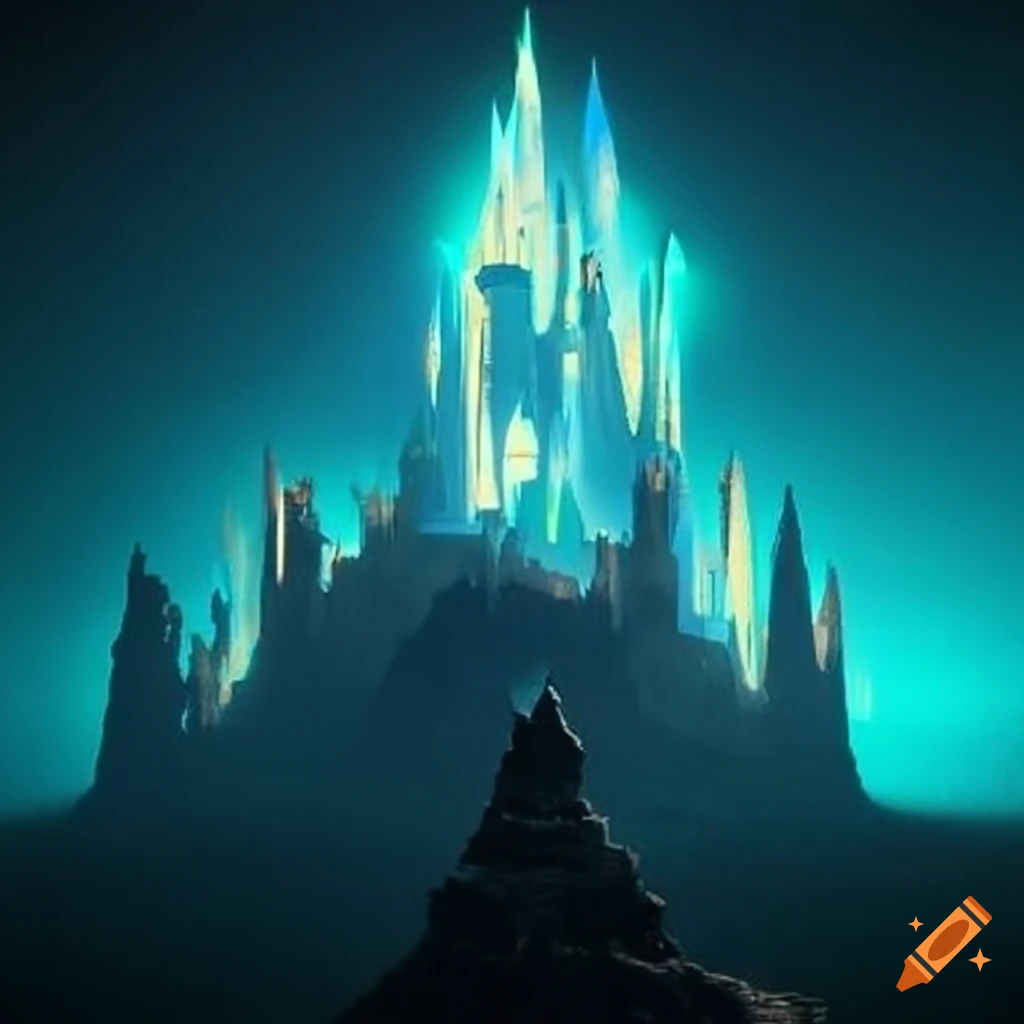 Castle made of opal on Craiyon