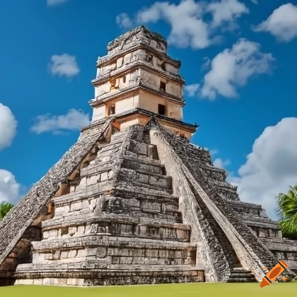 A pagoda-mayan temple hybrid, with andean and polynesian architectural ...