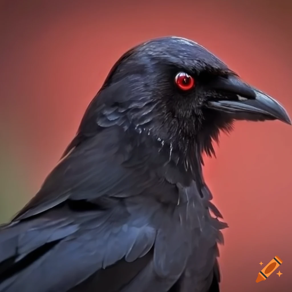 Corvo com olho vermelho