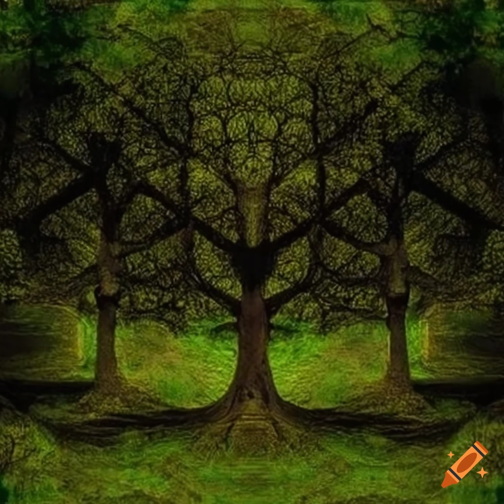 Surreal landscape filled with bizarre geometric cube shaped humanoid ...