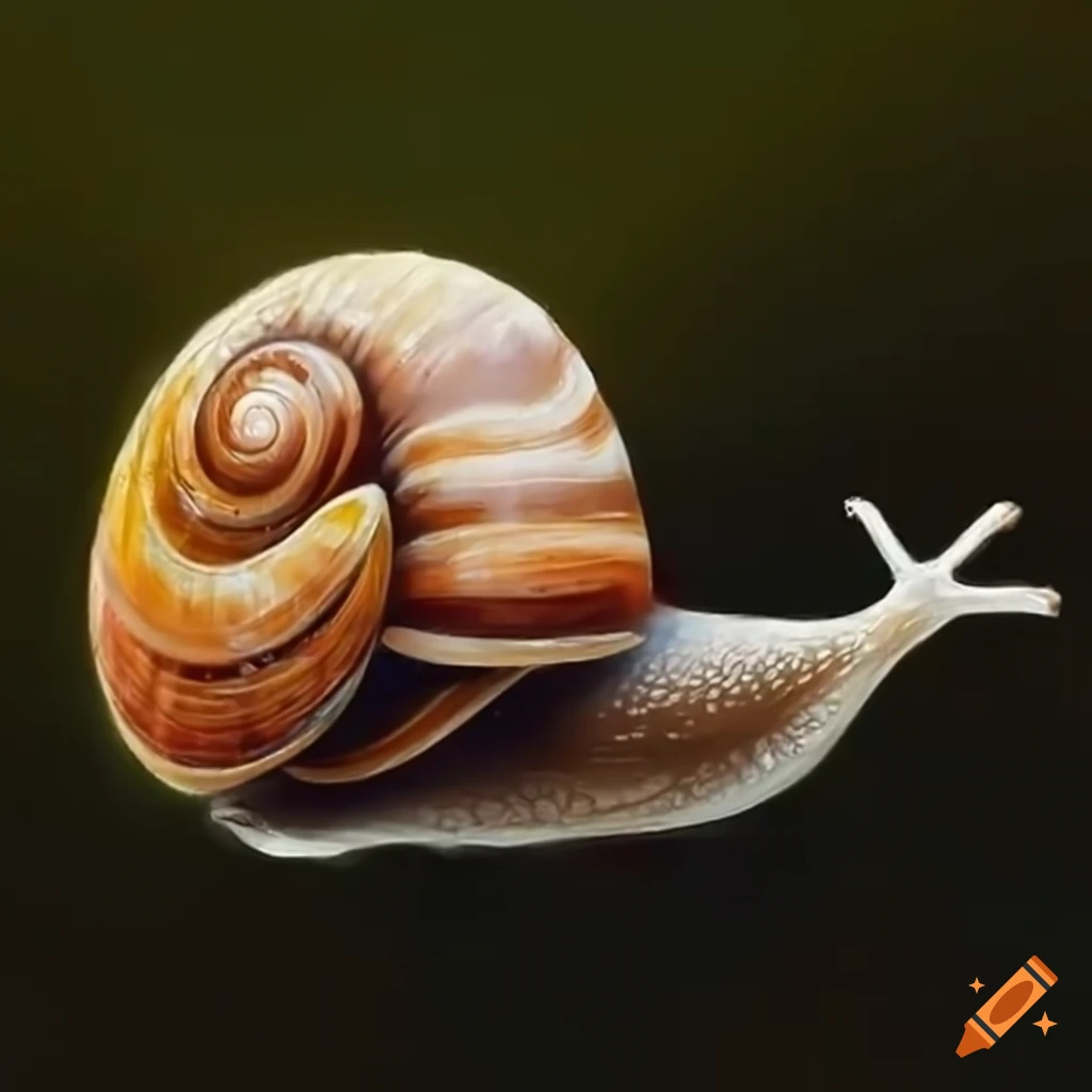 Snails dance in the rain around daisy flowers