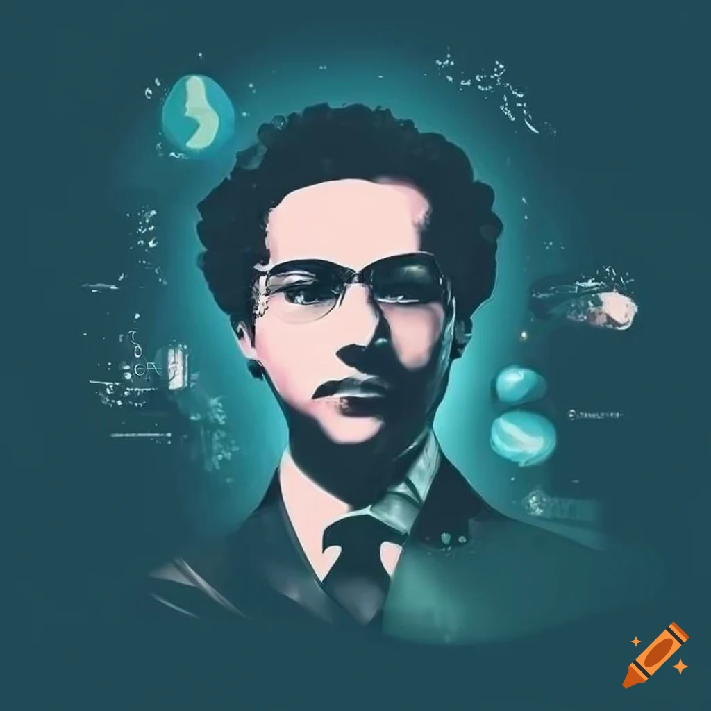 Portrait of a distinguished scientist deep in thought on Craiyon