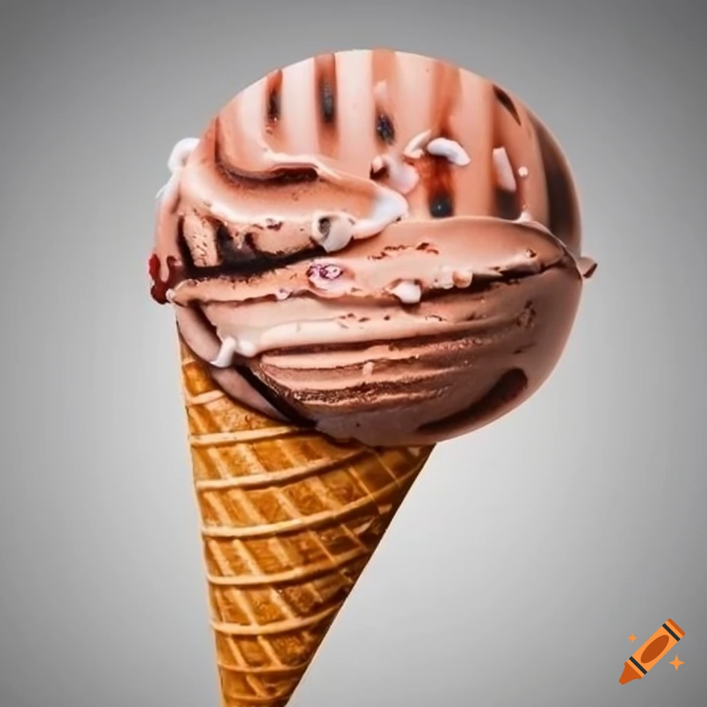 Ice cream with grill marks