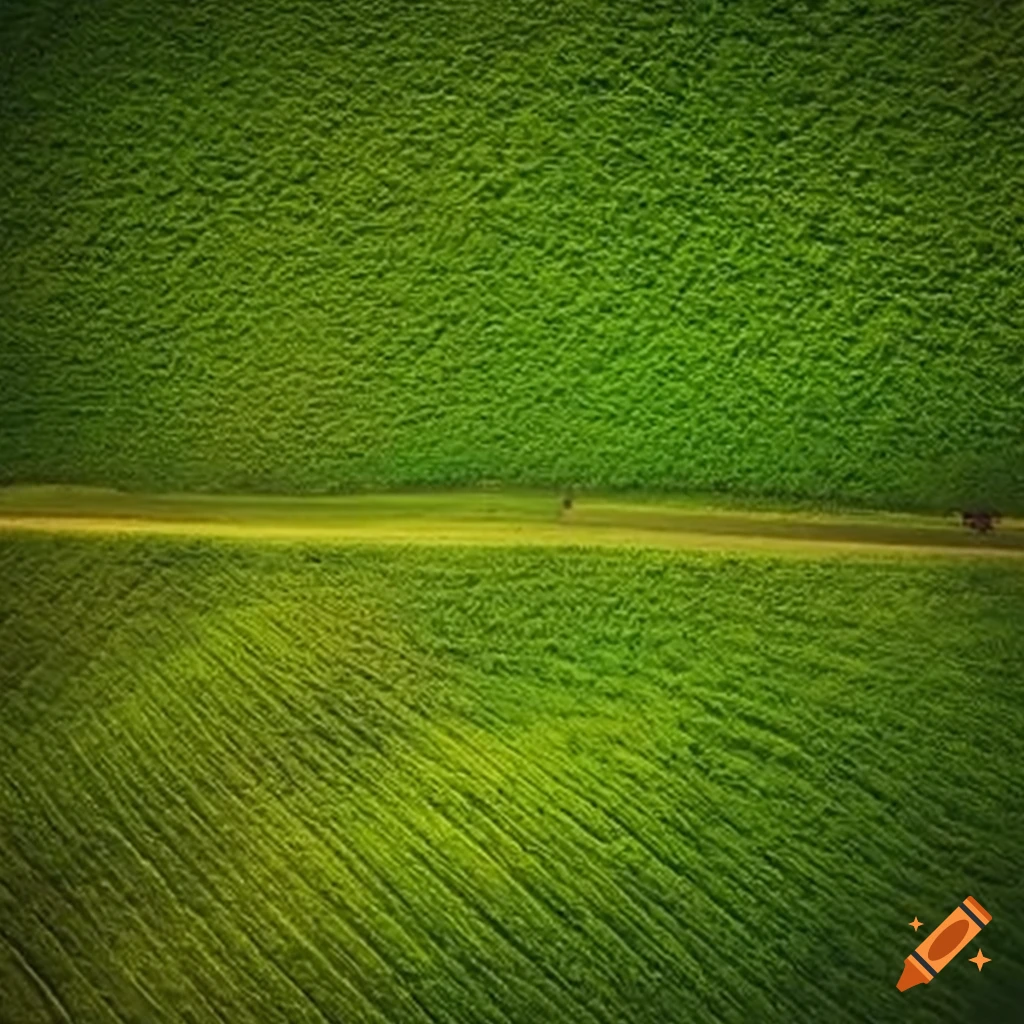 GREEN GRASSY EXPANSE VIEWED FROM above on Craiyon