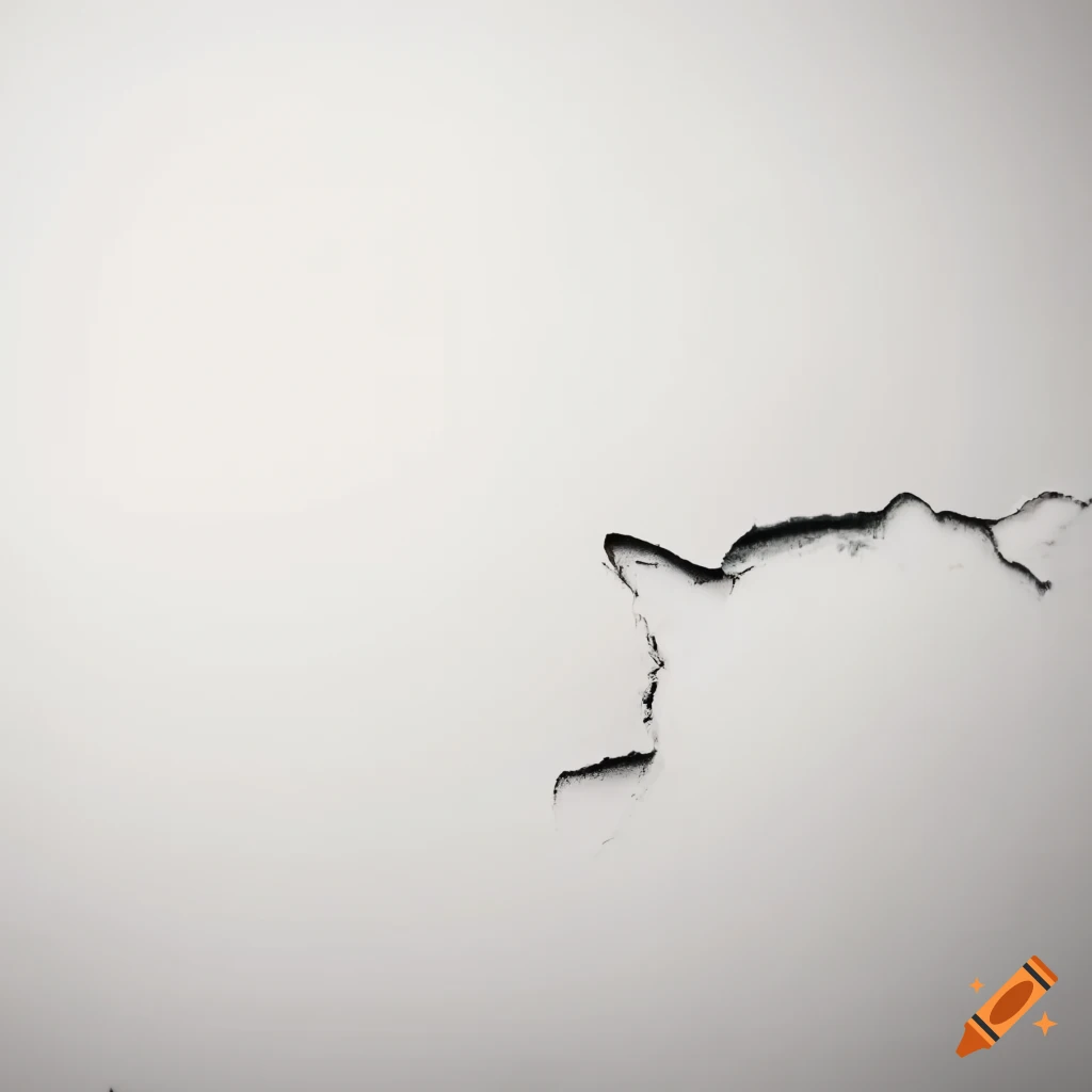 A crumbling white wall