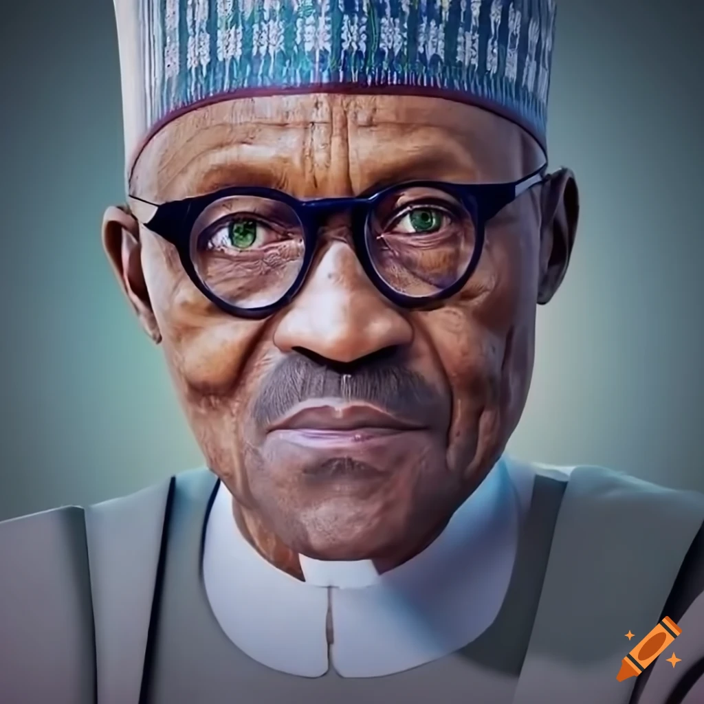 Visually stunning 3D cinematic portrait of President Muhammadu Buhari ...