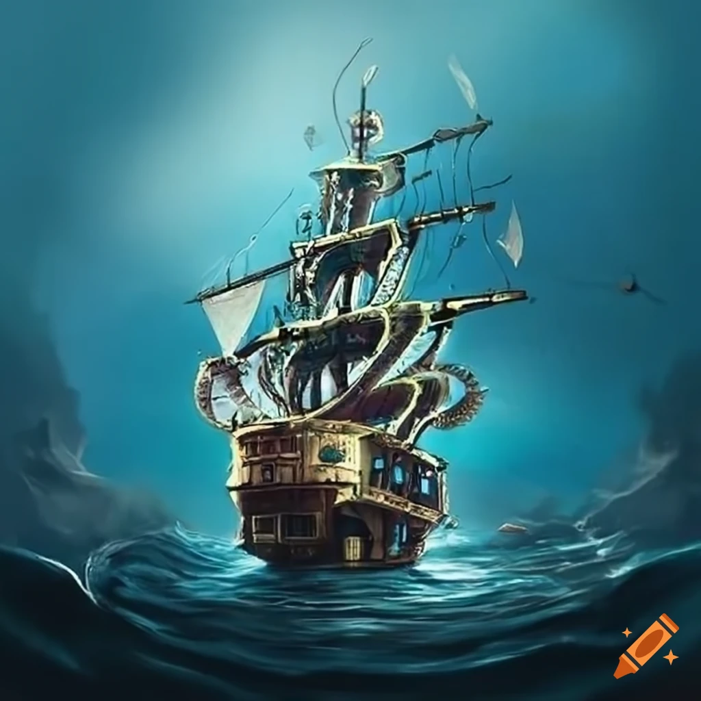 Clockwork warship on Craiyon