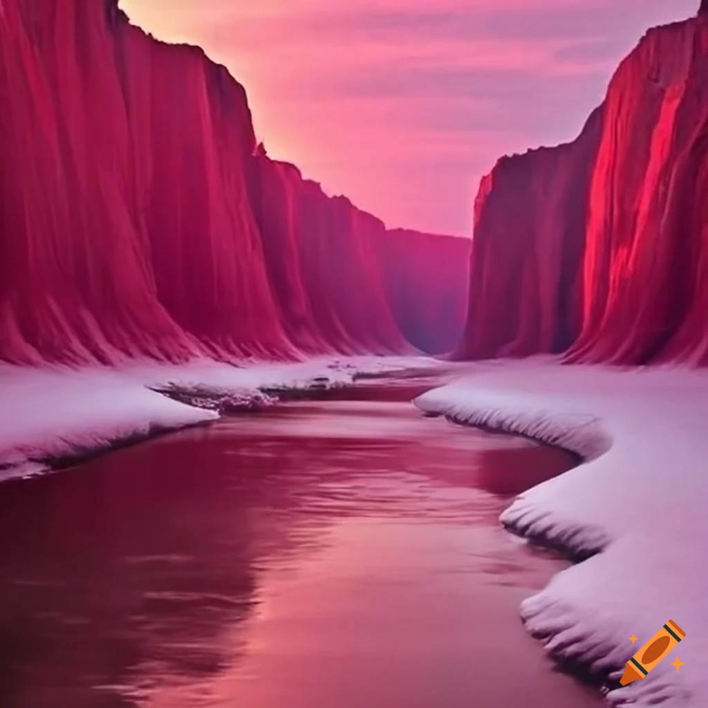 Pink river on Craiyon