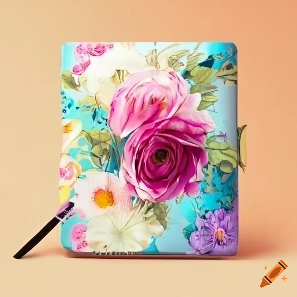 Floral arrangements for a notebook cover