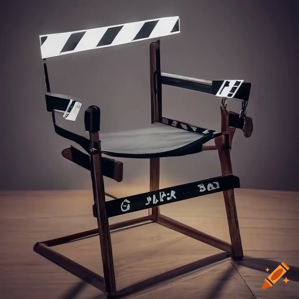 A Film Director's chair, should look funny chair, inside a studio, a ...