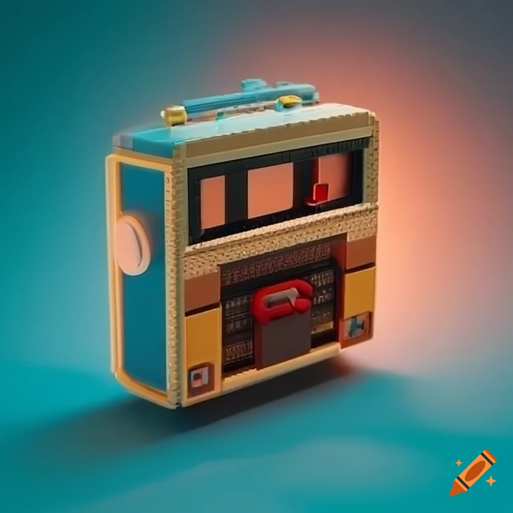 Retro radio device lego on Craiyon