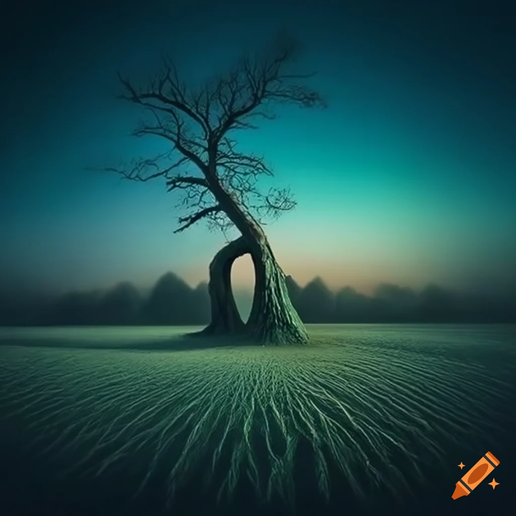 Surreal landscape filled with bizarre trees that look like they have ...