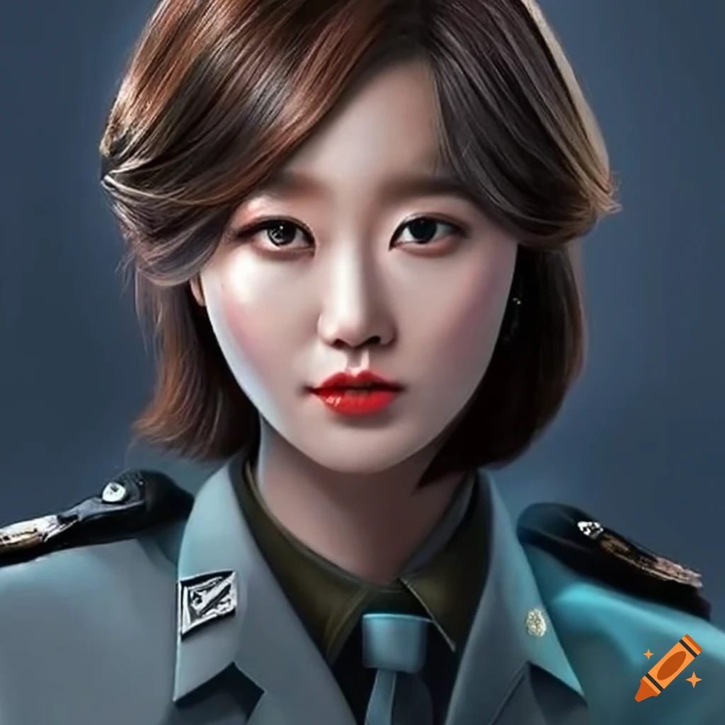 Beautiful, charming Korean policewoman on Craiyon