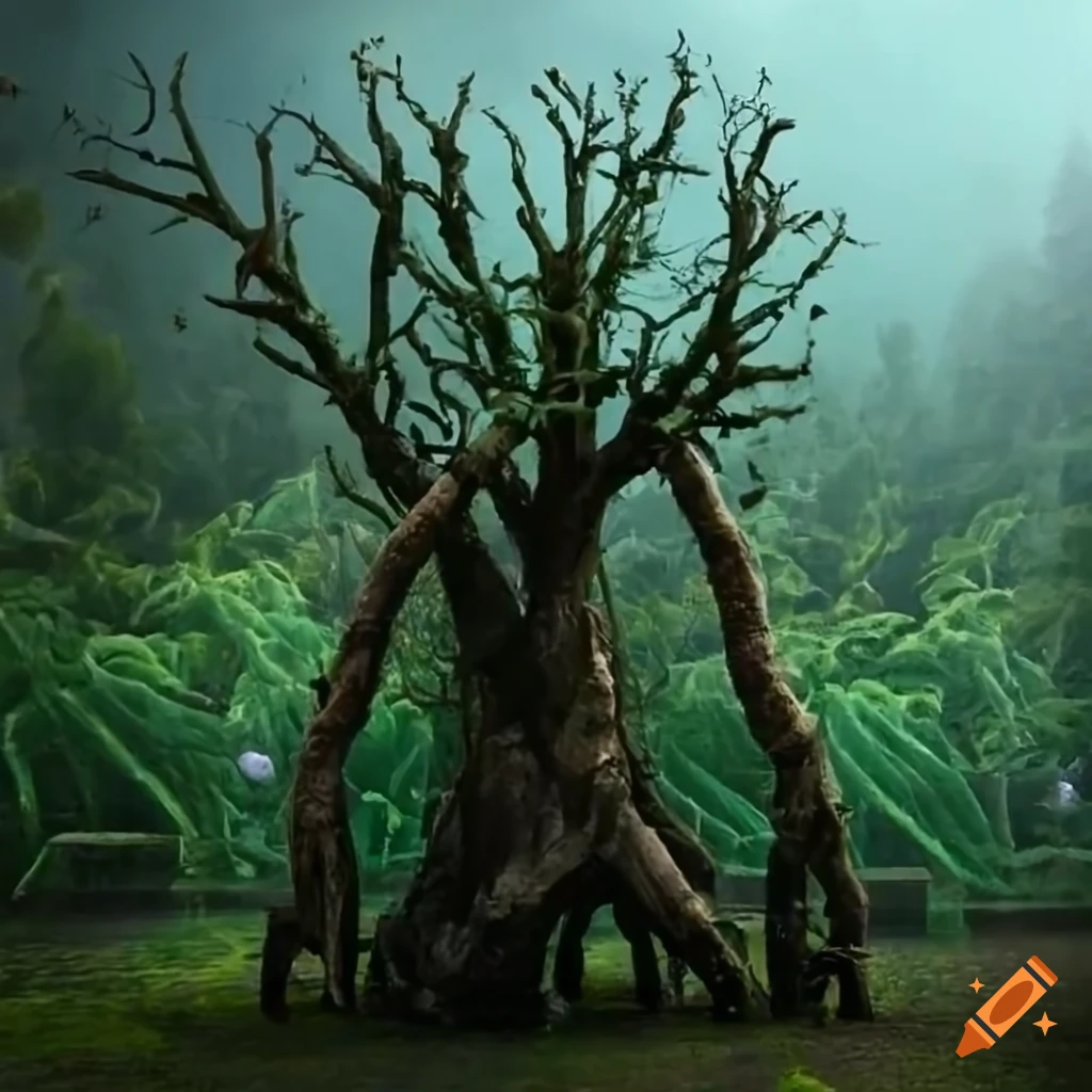 Group of giant mandrakes mandragoras mandragolas walking ents treebeard ...