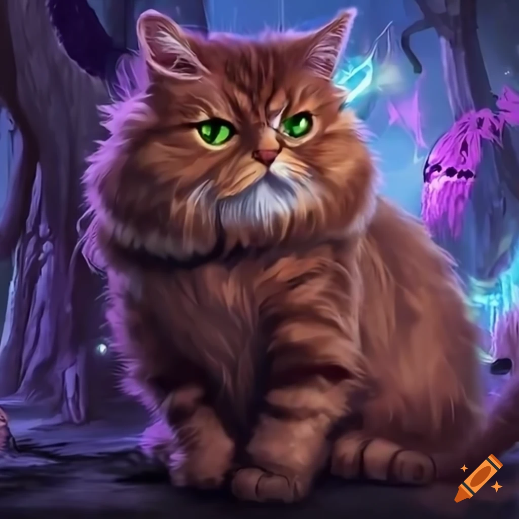Magical fluffy cat, dungeons and dragons, 4k resolution