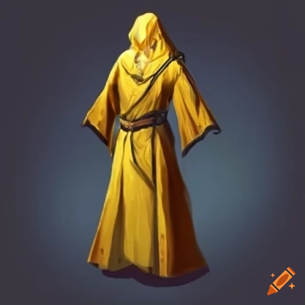 A mage's long yellow robe, rpg item art on Craiyon