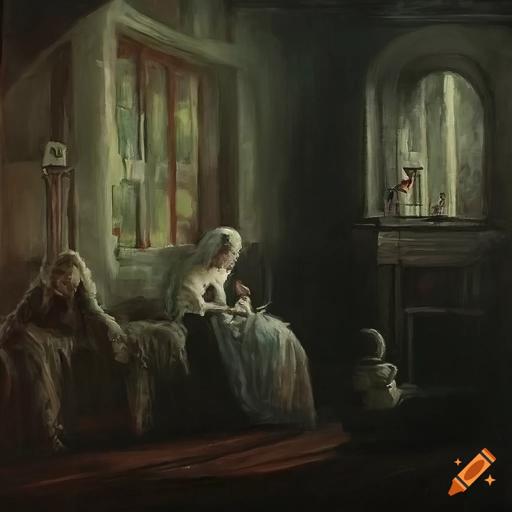 Haunting painting by john berkey and kent williams on Craiyon