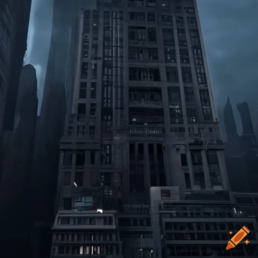 Photorealistic SCIFI DYSTOPIAN BUILDING NYC on Craiyon