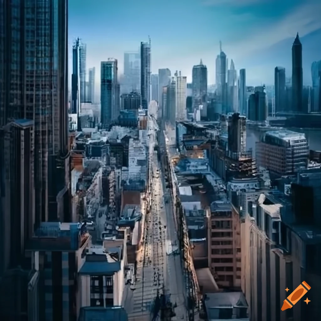 Hyper-realistic cityscape