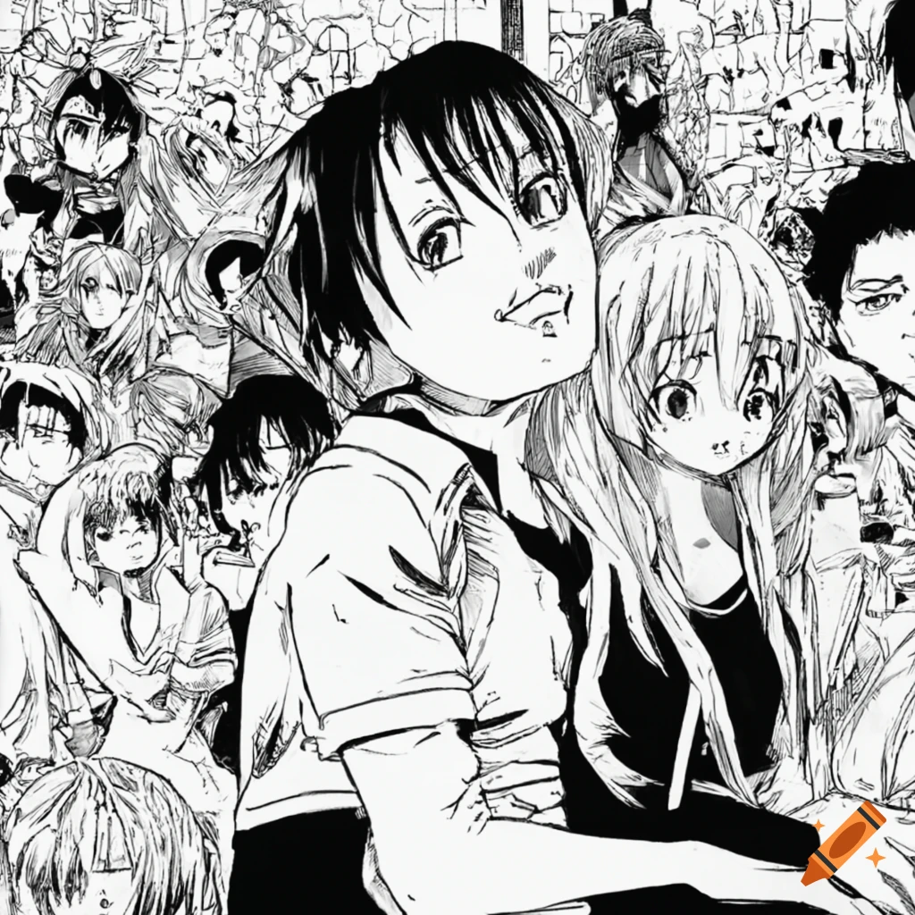 Manga panel on Craiyon