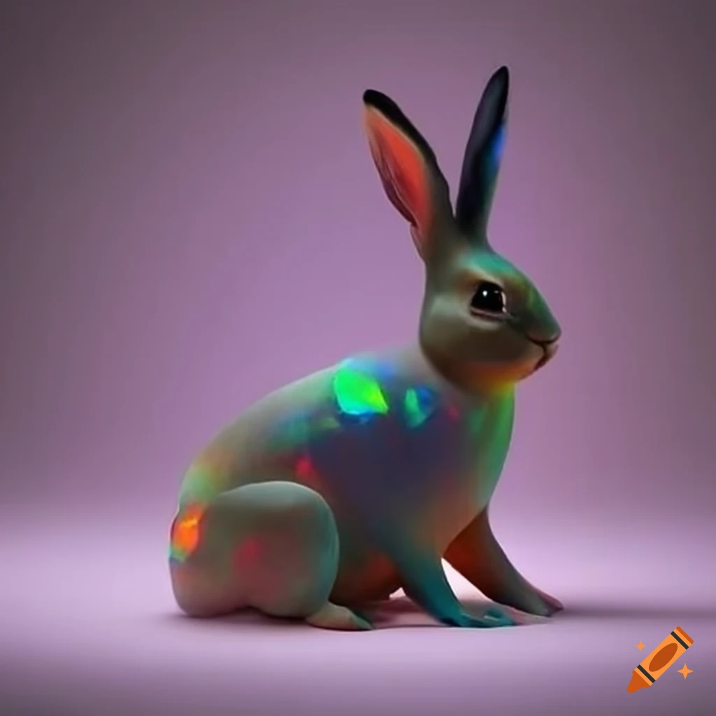 Rabbit made of opal on Craiyon