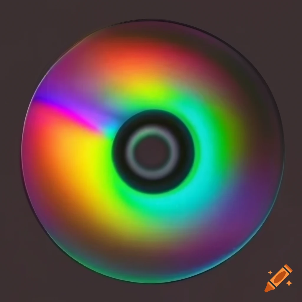 Cd album art, rainbow malachite cd, blurry rainbow, black background