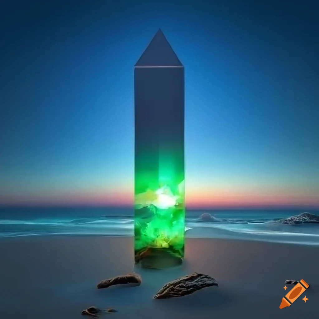 A hyper realistic detailed 8K serene picture of a glowing crystal ...
