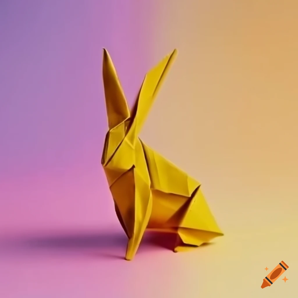 Origami rabbit multicolored