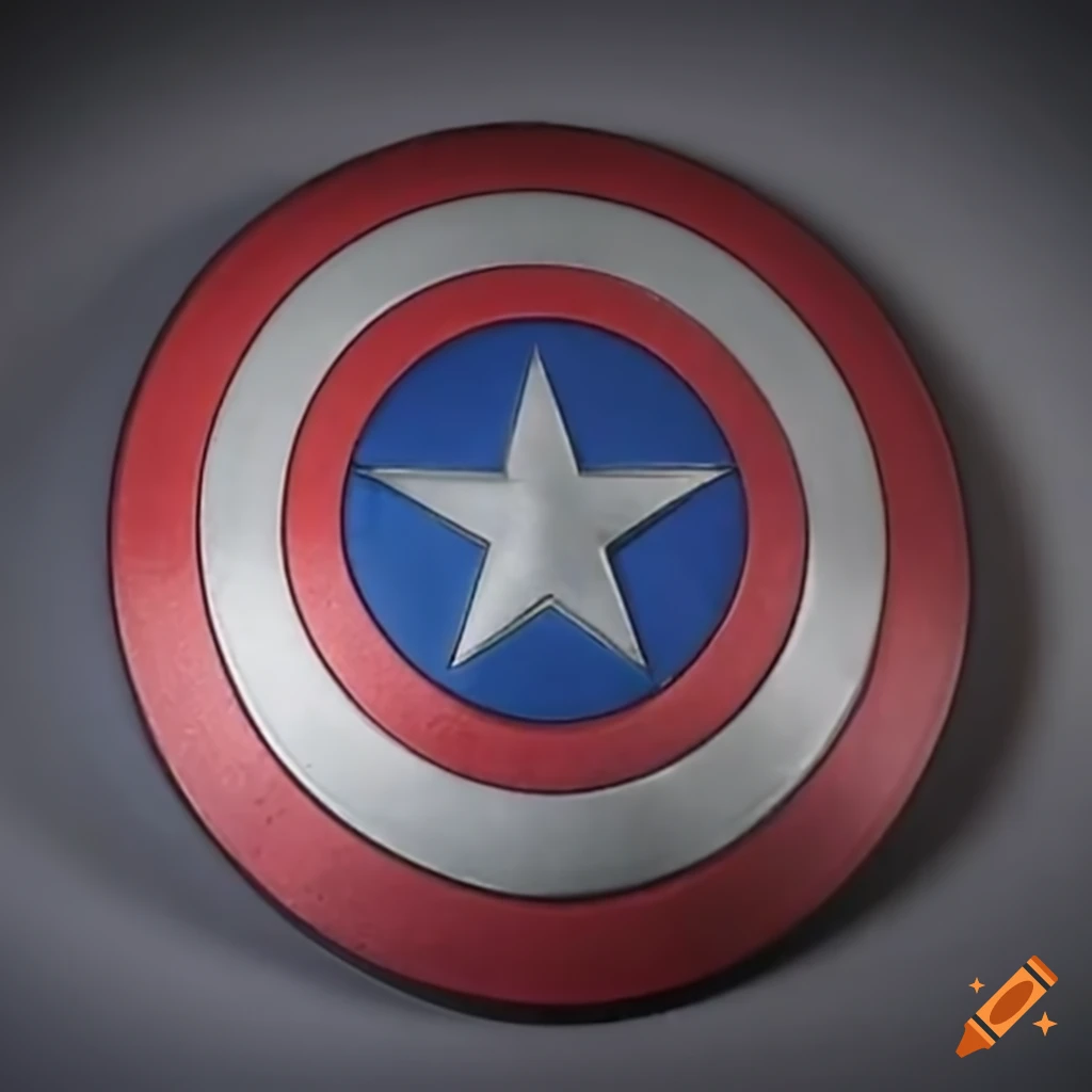 Captain america's iconic shield in brilliant close-up detail