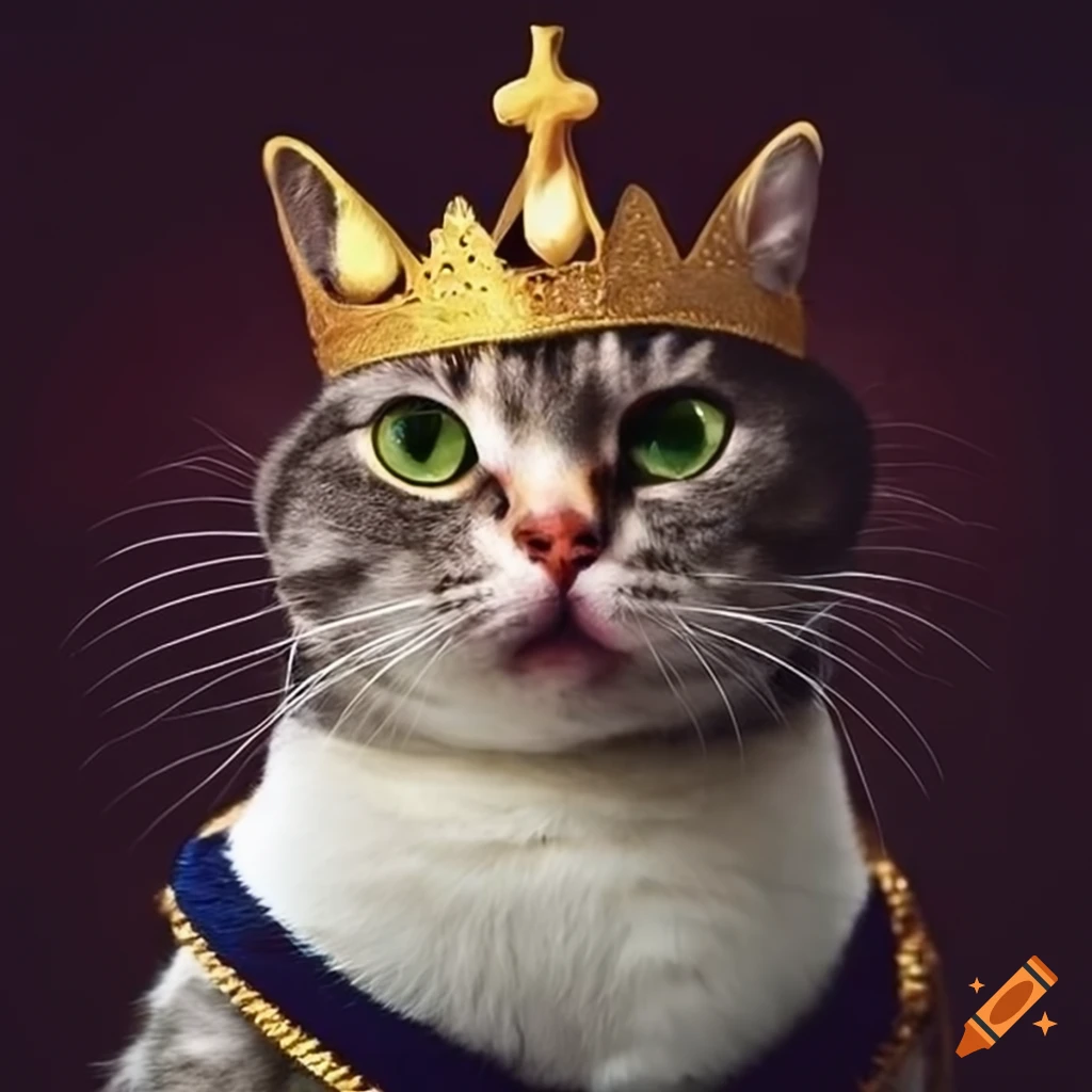 A cat dressed as a king