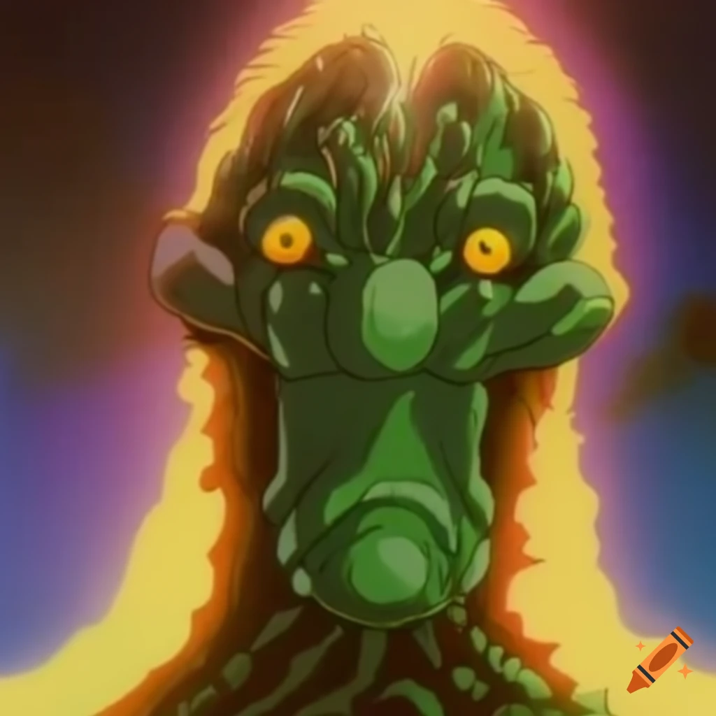 80-90's anime OVA, reptile humanoid elder being on Craiyon