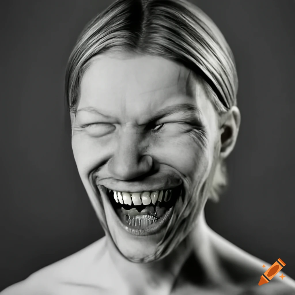 Aphex twin smiling creepy on Craiyon
