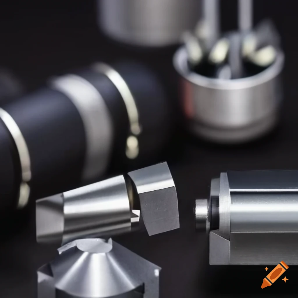 A set of sharp metal milling cutters for precision machining