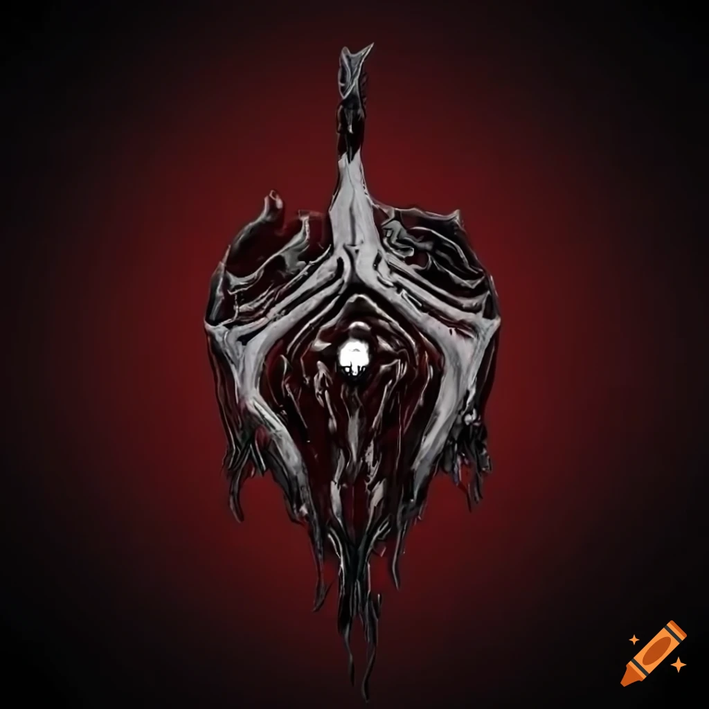 Infested flesh logo from warframe game, white, red, black on Craiyon
