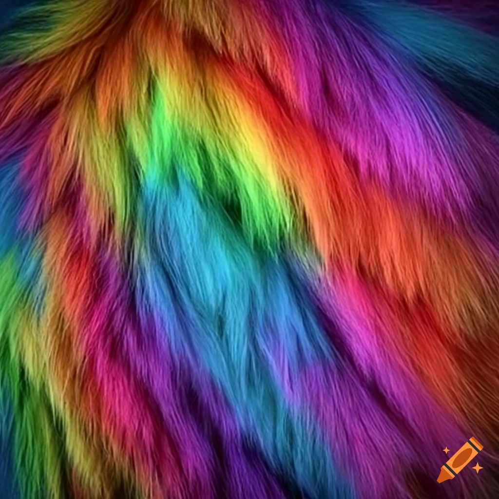 Rainbow colored patch fur on Craiyon