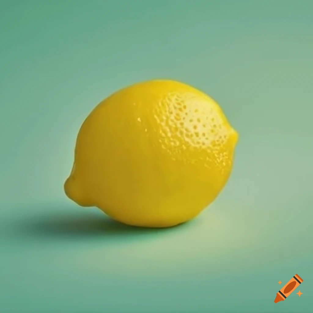 Lemon with leaves on solid background