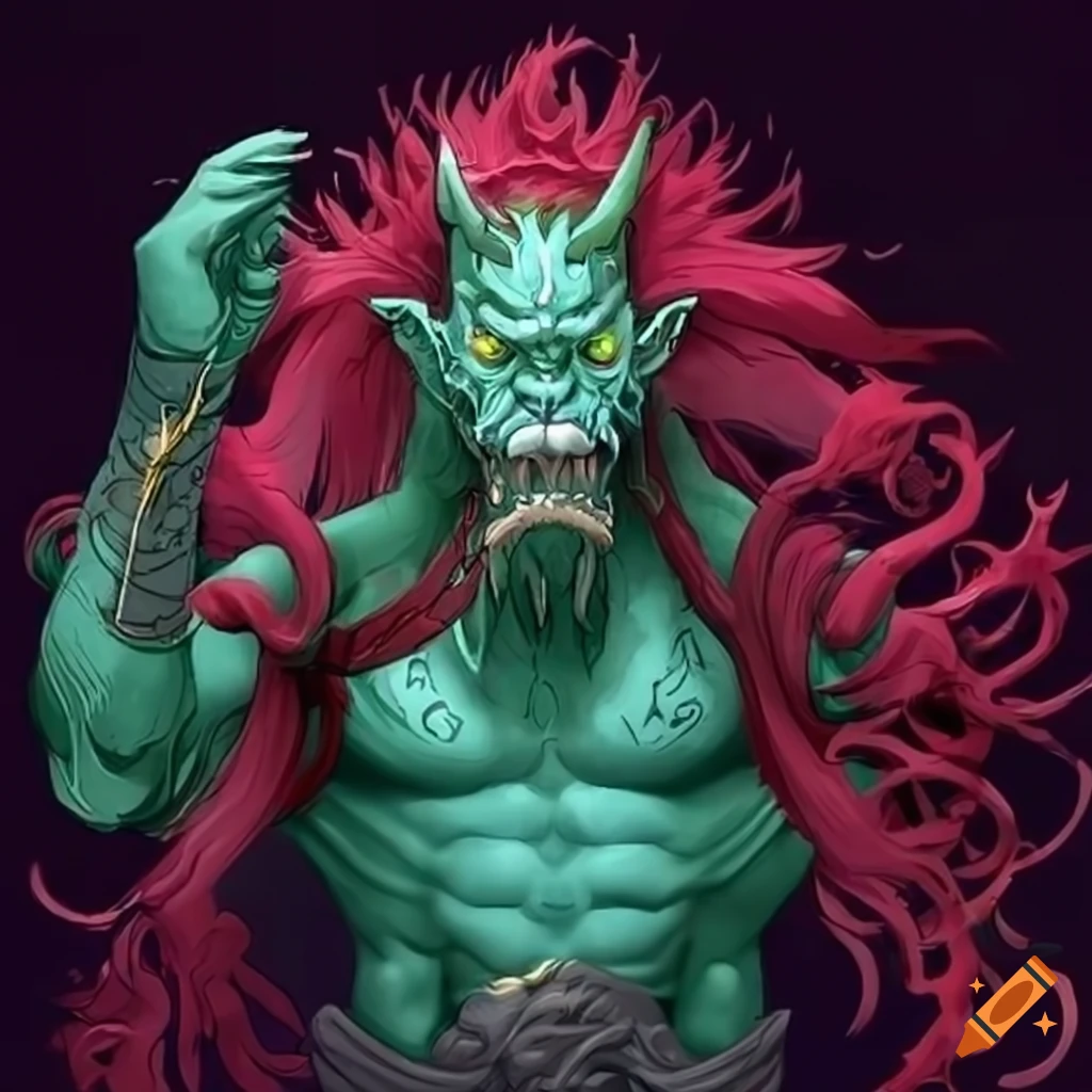 Green oni fujin on Craiyon