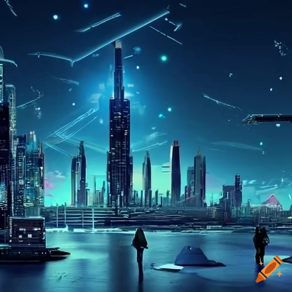Nft future technology city on Craiyon