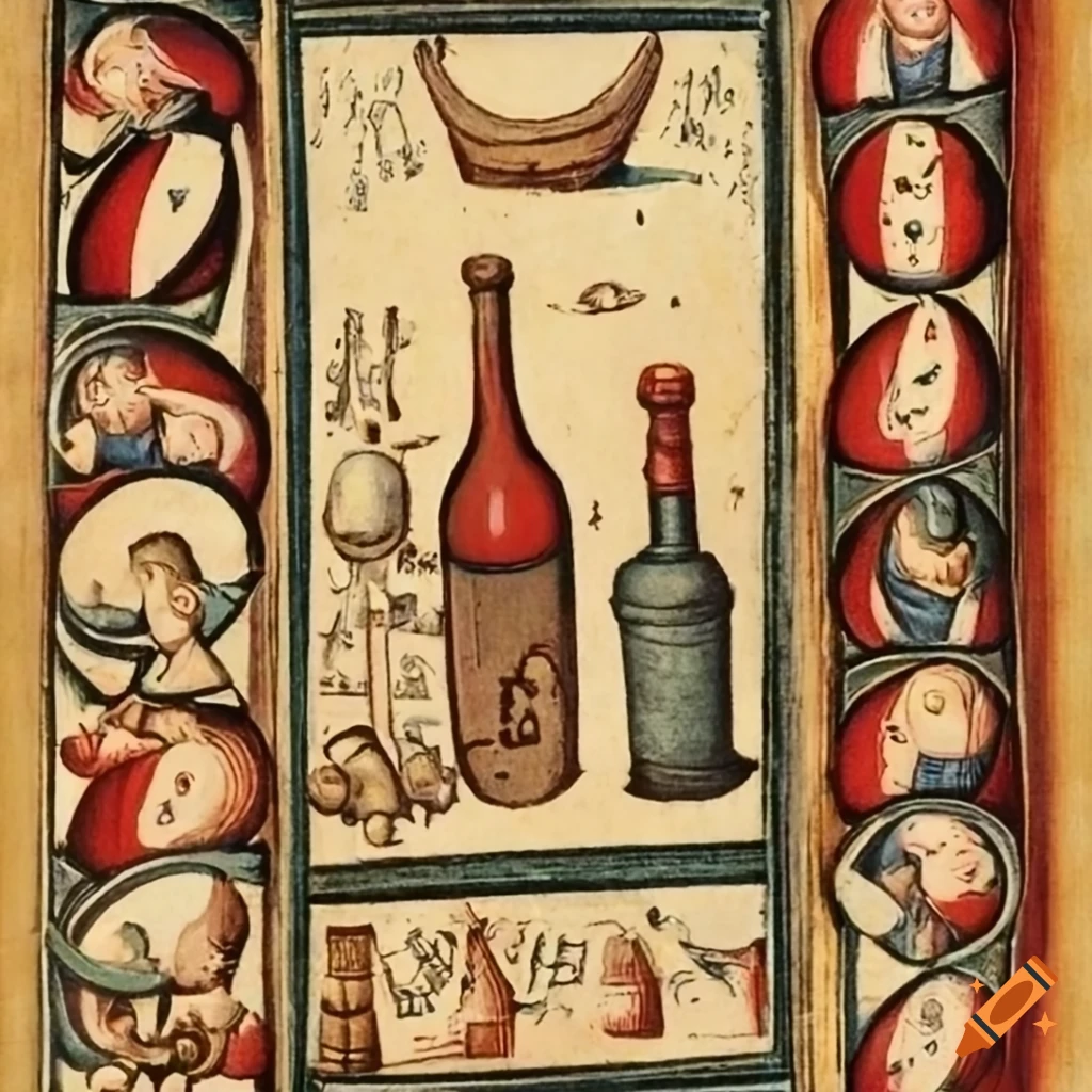 Medieval wine and cheese poster on Craiyon