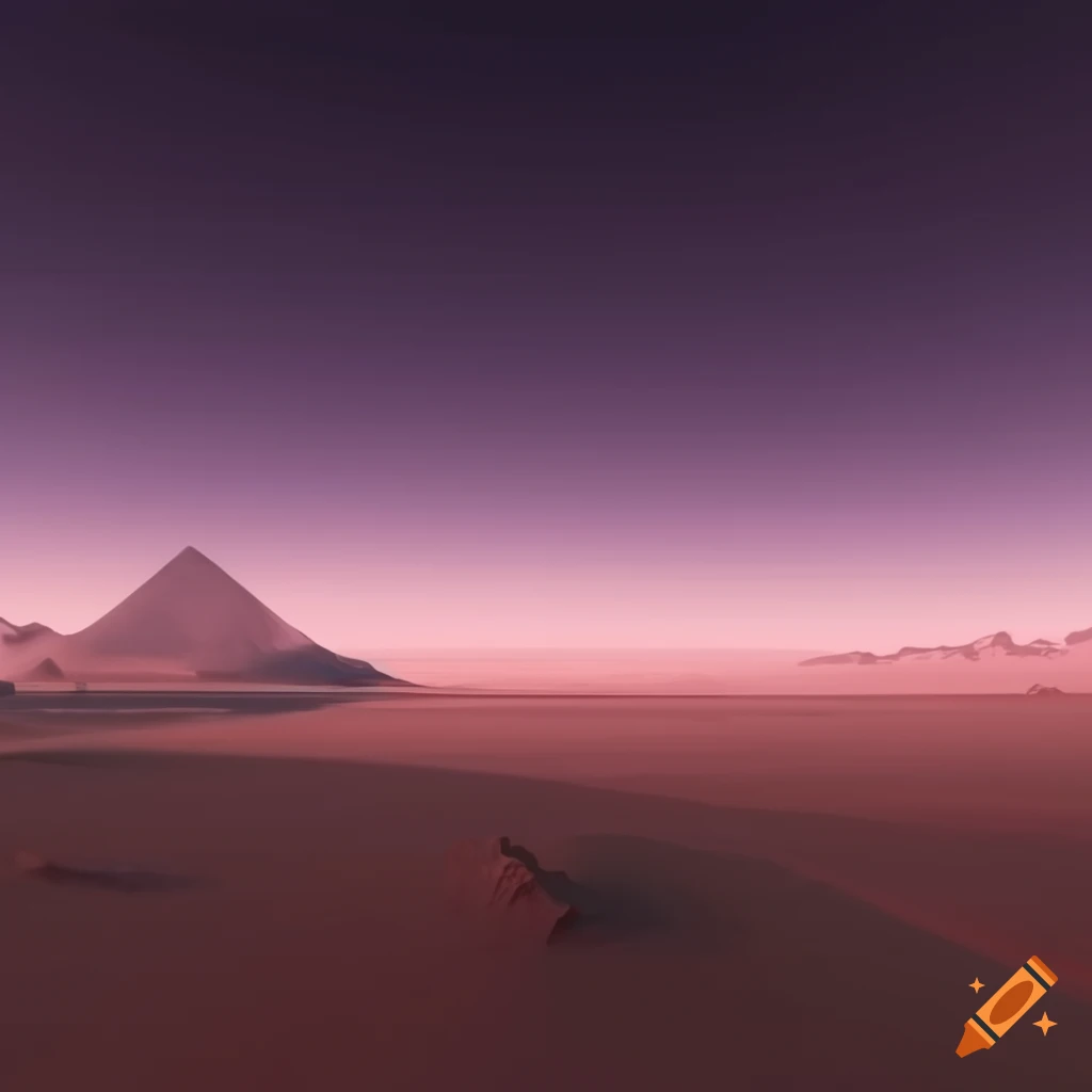 A sci-fi desert planet landscape on Craiyon