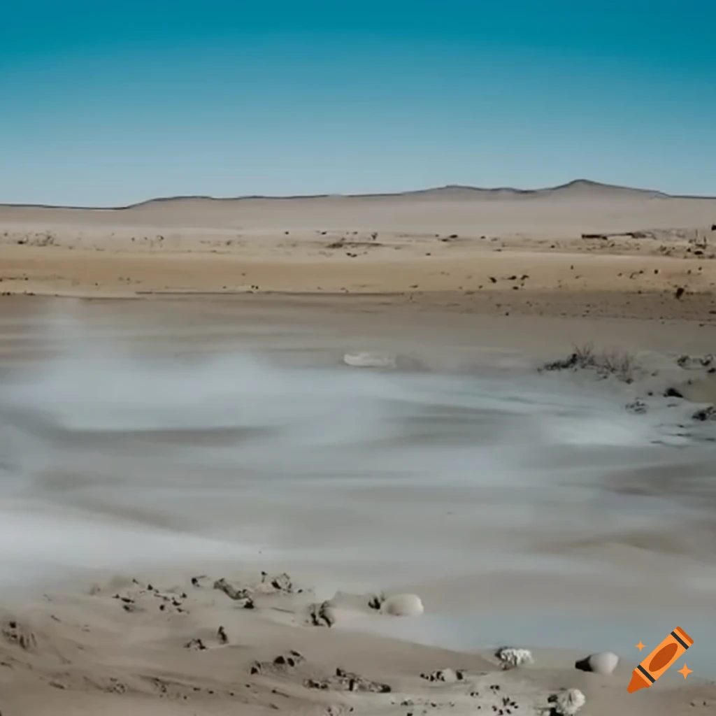 Thermal mud springs into desert on Craiyon