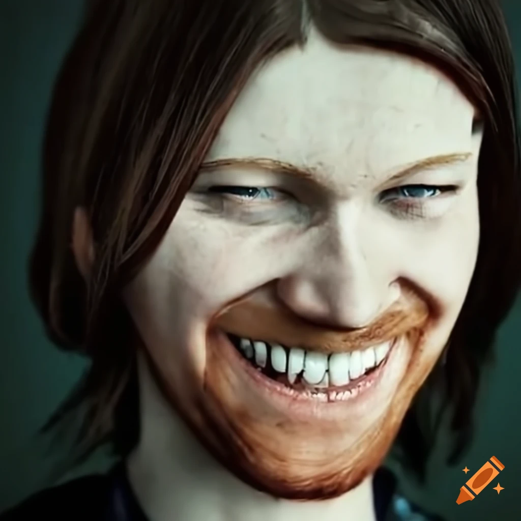 Aphex Twin smiling creepy on Craiyon
