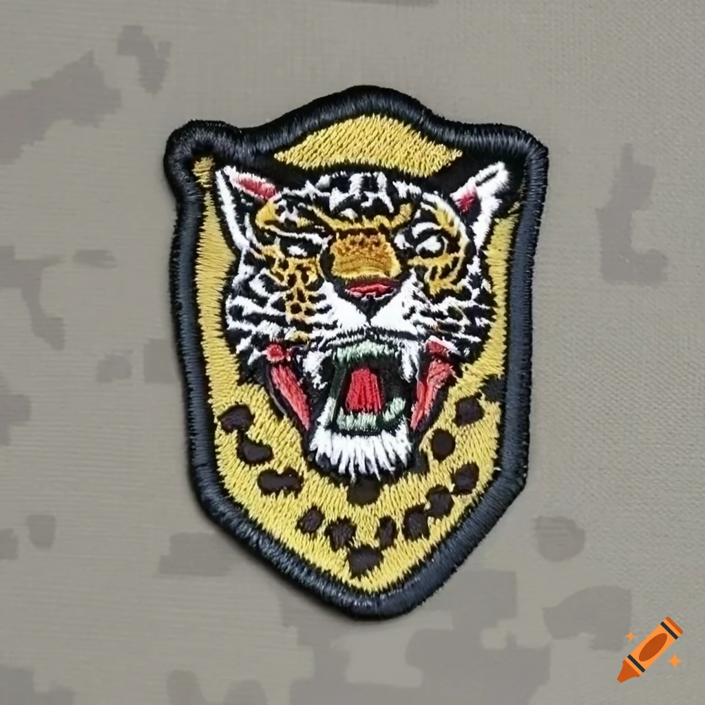 Military patch logo of snarling leopard on Craiyon