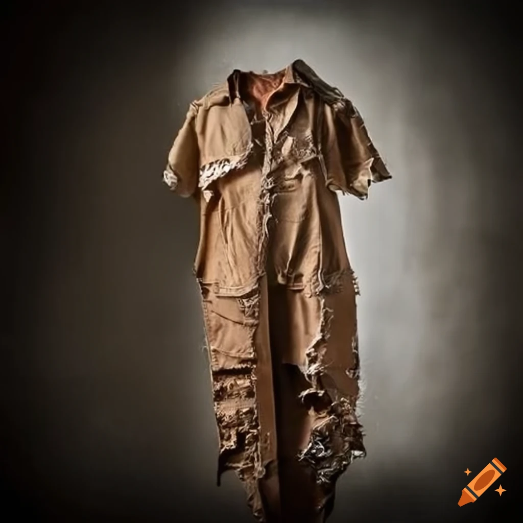 Damaged and ripped prisoner clothing