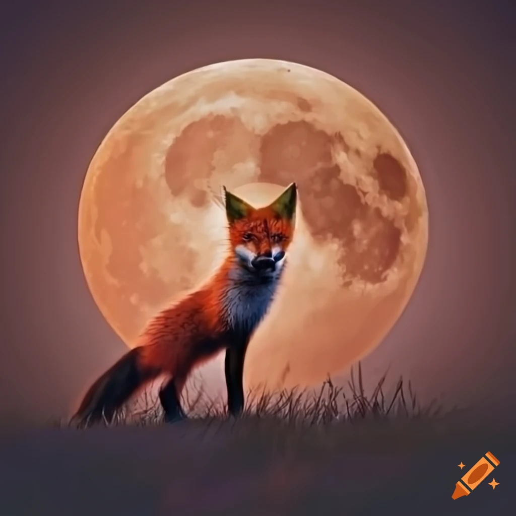 A red fox red moon