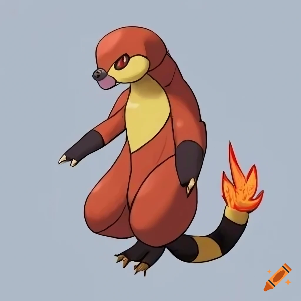 Coati sloth fusion as fire-type pokemon on Craiyon