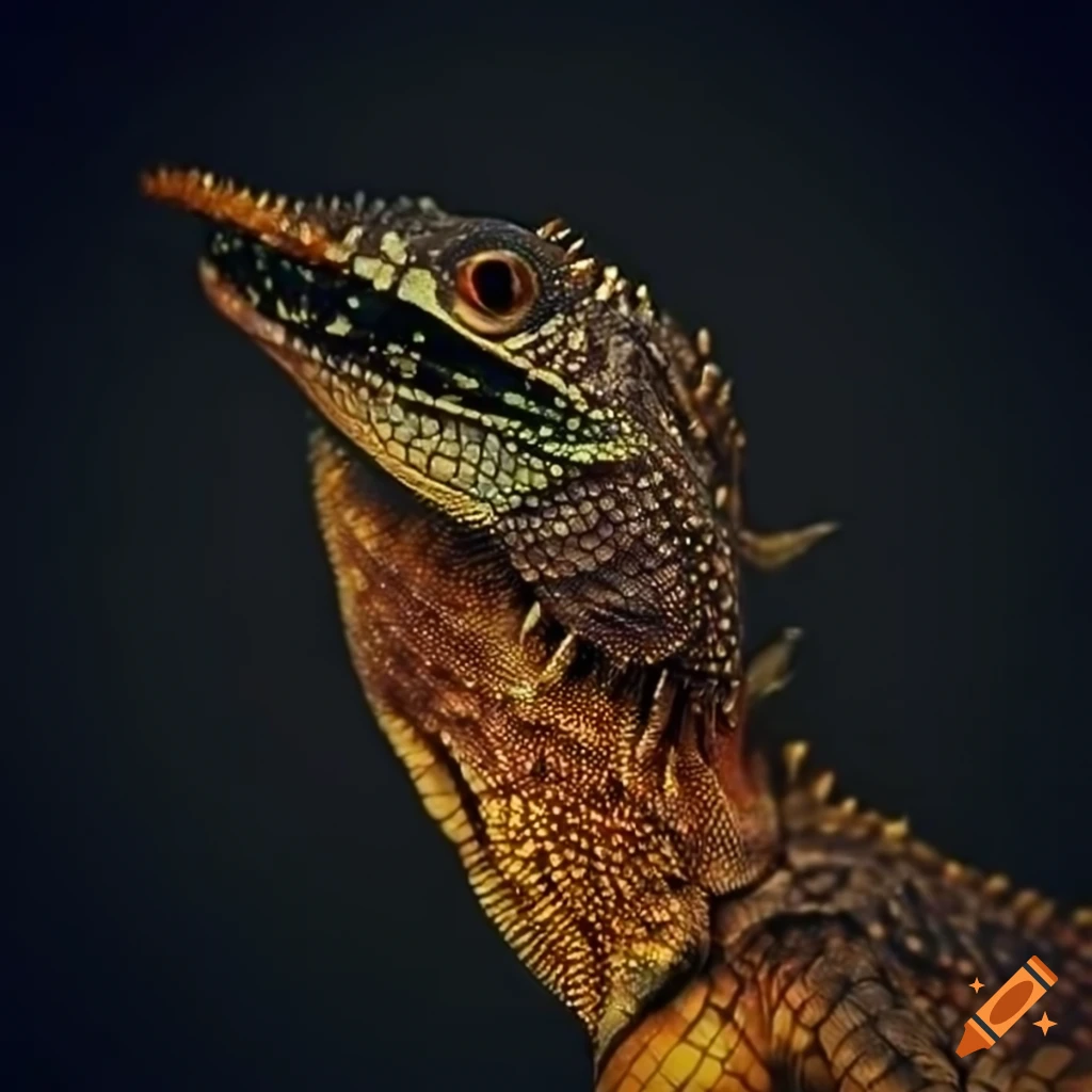 An imaginative hybrid dragoncreature with the features of both lizards ...